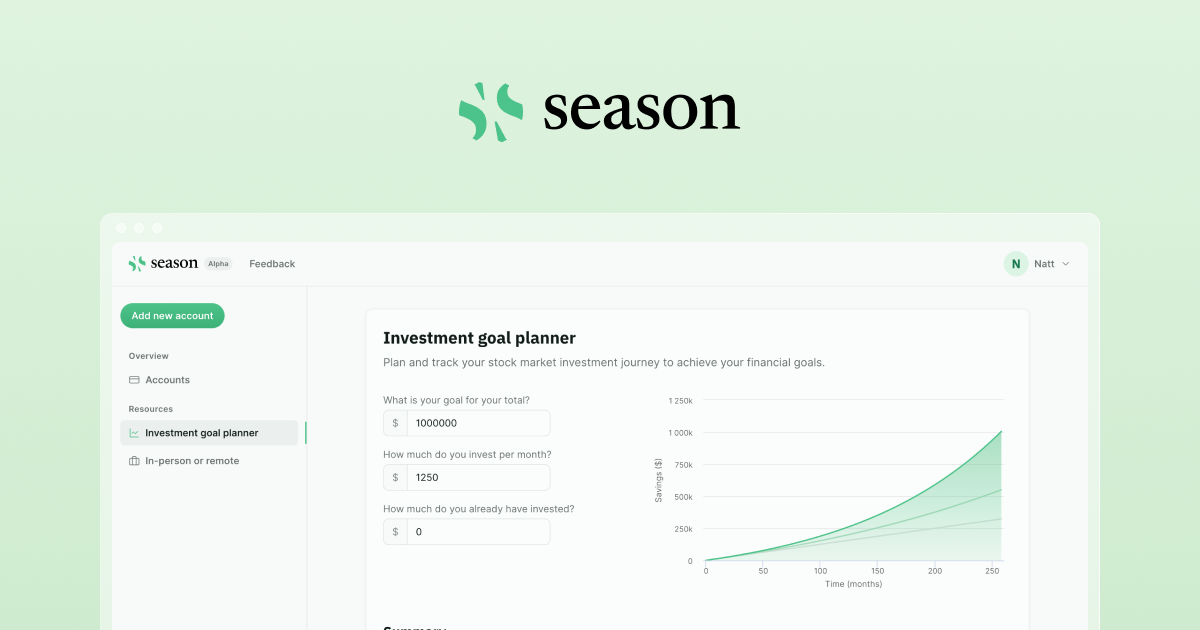 Season – Get personalized financial plans